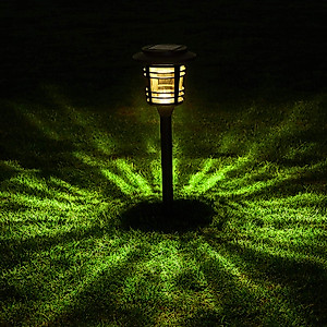 Solar Pathway Lights, Solar Path Lights Outdoor 4Pack w/Rotate Mode, 15-30Lumen Bright LED Pathway Light Solar Powered, IP65 Waterproof, Auto On/Off, Long Last, for Landscape Garden Lawn(Warm White)