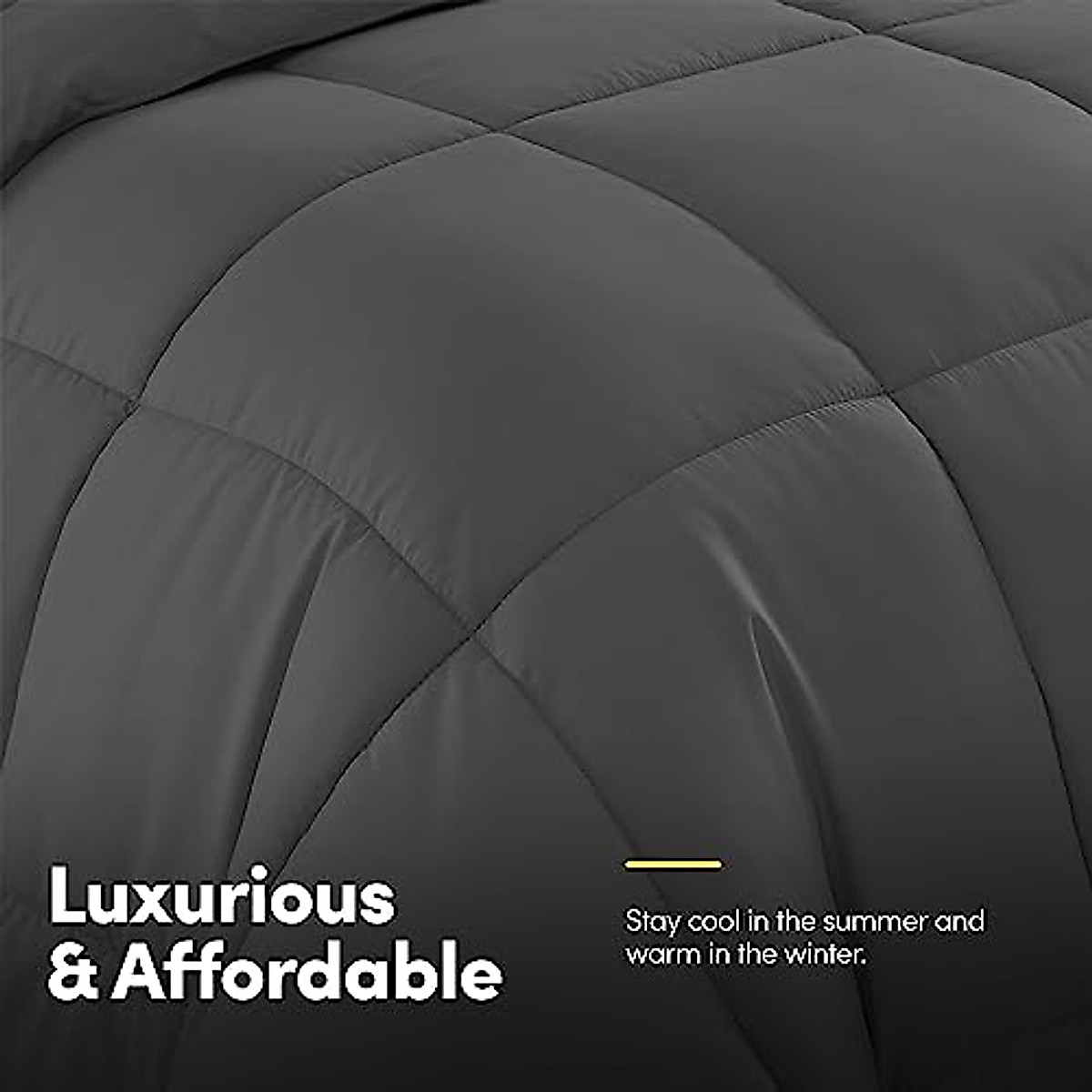 Sweet Home Collection 5 Piece Comforter Set Bag Solid Color All Season Soft Down Alternative Blanket & Luxurious Microfiber Bed Sheets, Gray, Twin