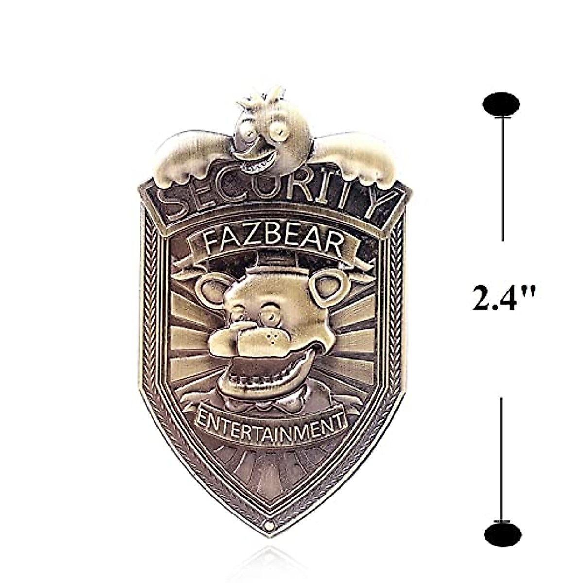 1Pcs Badge size 2.4”x1.4” | Freddy Fazbear Badge,Fazbear Security Badge, Fnaf Security Badge Metal Pin,Five Nights At Freddy Cosplay Uniform,Design Quality Brooch Cartoons Metal Horror Pin Gifts