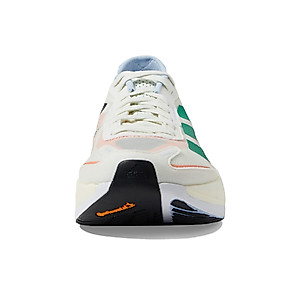 adidas Woman's Adizero Boston 11, White Tint/Court Green/Coral Fusion, 7 M