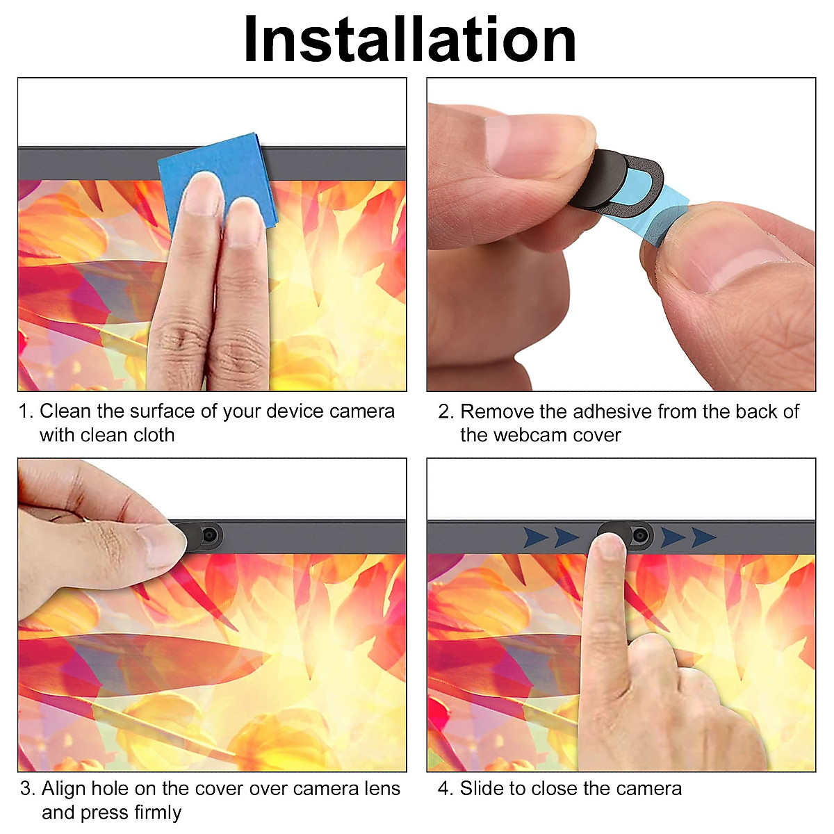 Webcam Cover, Halalili [2 Pack] 0.027 Inch Ultra-Thin Web Camera Cover Slide Compatible with MacBook, Laptop, PC, Computer, iMac, iPad, iPhone 8/7/6 Plus, Protect Your Privacy and Security