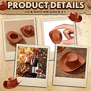 Yetene 34 Pcs Mini Cowboy Boot Shot Glasses Cups 1 oz Clear with 10 Pcs Plastic Mini Western Cowgirl Hat and 12 Pcs Rubber Snake