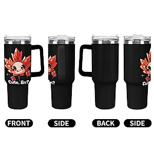 Eh Canadian Flag Maple Leaf 40OZ Tumbler Stainless Steel Travel Mug Water Bottle Car Cup Tea Cups with Lid Black-style