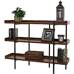 OneSpace Modern Wood and Steel 3-Shelf Display, Cherry