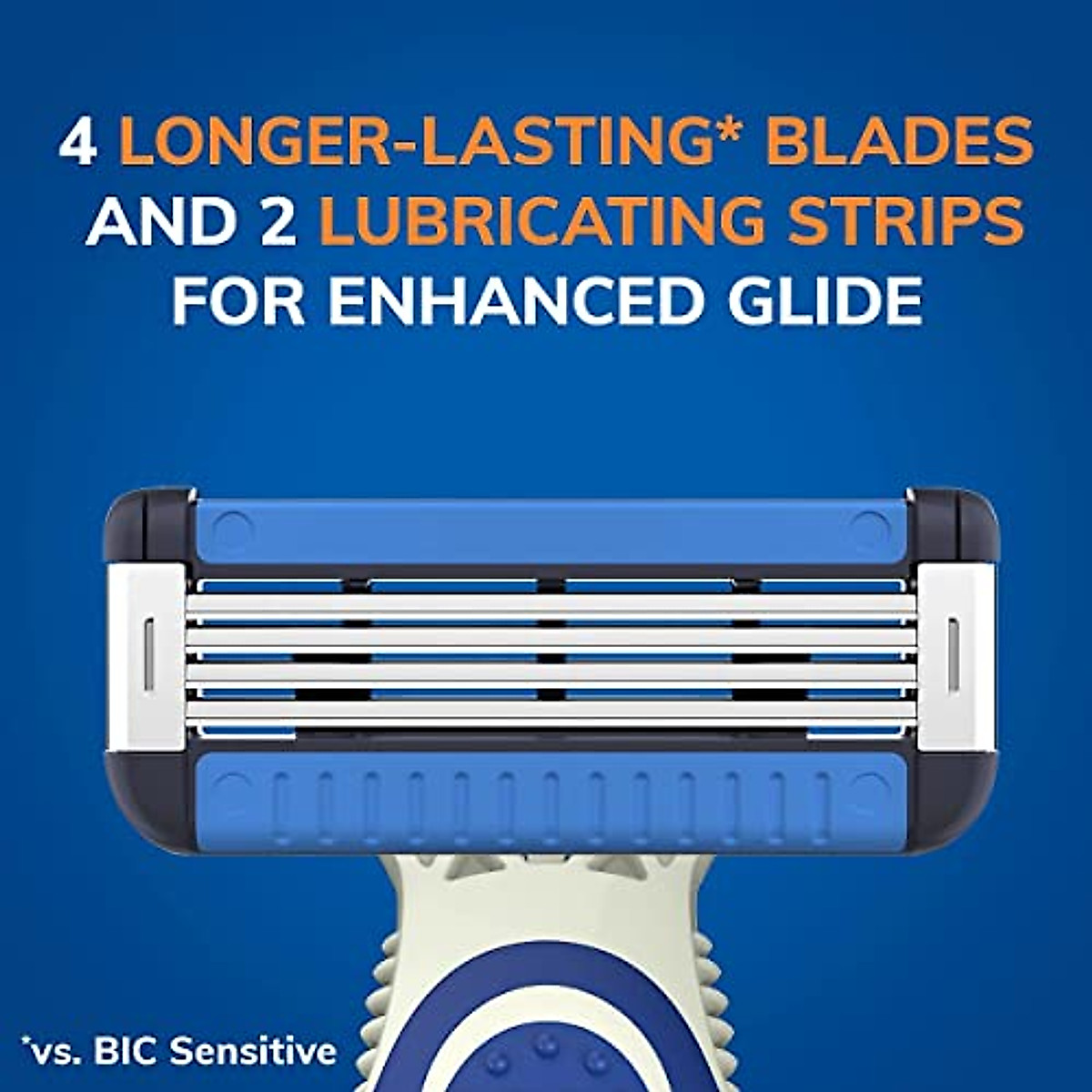 BIC EasyRinse Anti-Clogging Men's Disposable Razors for a Smoother Shave With Less Irritation*, Easy Rinse Shaving Razors With 4 Blades, 2 Count