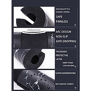 Barbell Pad Hip Thrust Pad Squat Pad Barbell Cushion BNR Foam Sponge High Density Rebound for Squat,Lunge,Weight Lifting Comfort Protection of Shoulders,Neck,Back,Crotch Suitable for Gym Standard Olympic Barbell Black