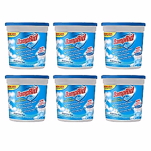 Damp Rid Moisture Absorber DampRid Refillable Moisture Absorber, Fragrance Free, 10.5 Ounce (Pack of 6), 63 Ounce