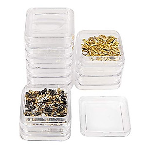The Beadsmith Personality Case – 2 Clear Square Stacker Jar Set – Each Stack Measures 1.25 x 2.3 inches - Total 10 Jars and 2 lids, for Storage of Small Items, Crafts, Jewelry, Hardware