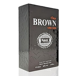 Hybrid & Company Elite Brown Orchid for Men Eau De Toilette Natural Spray Masculine Scent, 3.4 Fl Oz