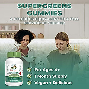 MaryRuth's Super Greens Gummies | Sugar Free | Super Greens Powder in a Gummy | 8 Greens Gummies with a Full Serving of Veggies for Adult & Kids Age 4+ | 2g Fiber Per Serving | Vegan | 60 Count