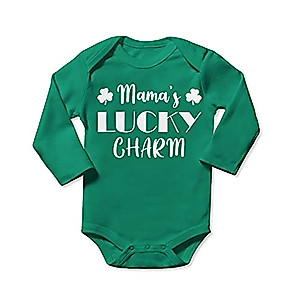 Luxxology Mama's Lucky Charm Baby Onesie Longsleeve, Kelly 18M