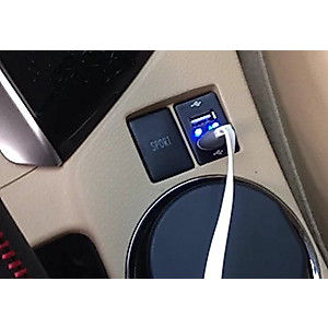 Cllena Car 12V 24V to 5V 3.1A Dual USB Ports Dashboard Mount Charger Blue Light for Toyota (2.1/1.2A-2)