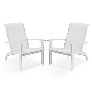 DIFY Patio Adirondack Chair Set of 2,Outdoor Adirondack Chair Weather Resistant for Backyard,Pool Deck and Beach,White