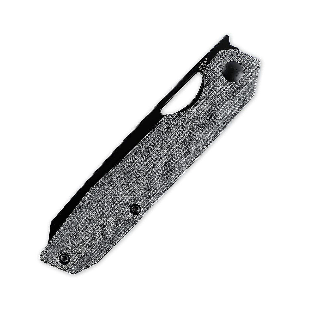 Kizer Genie EDC Knife, Black N690 Steel Reverse Tanto Blade, Black Micarta Folding Knife, V4545E1