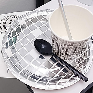 EaciTown 24 Pcs Disco Plates Disco Ball Paper Plates 70s Disco Party Favors Bachelorette Party Decor 7" (Mirror Surface)