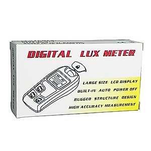 Leaton Digital Luxmeter/Digital Illuminance Light Meter lux meter with LCD Display(Range: 0.1~200,000 Lux Luxmeter, 0.01~20,000Fc)