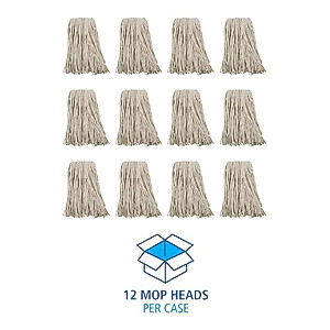 Boardwalk BWK216CCT 16 oz. Cotton Premium Cut-End Wet Mop Heads - White (12/Carton)