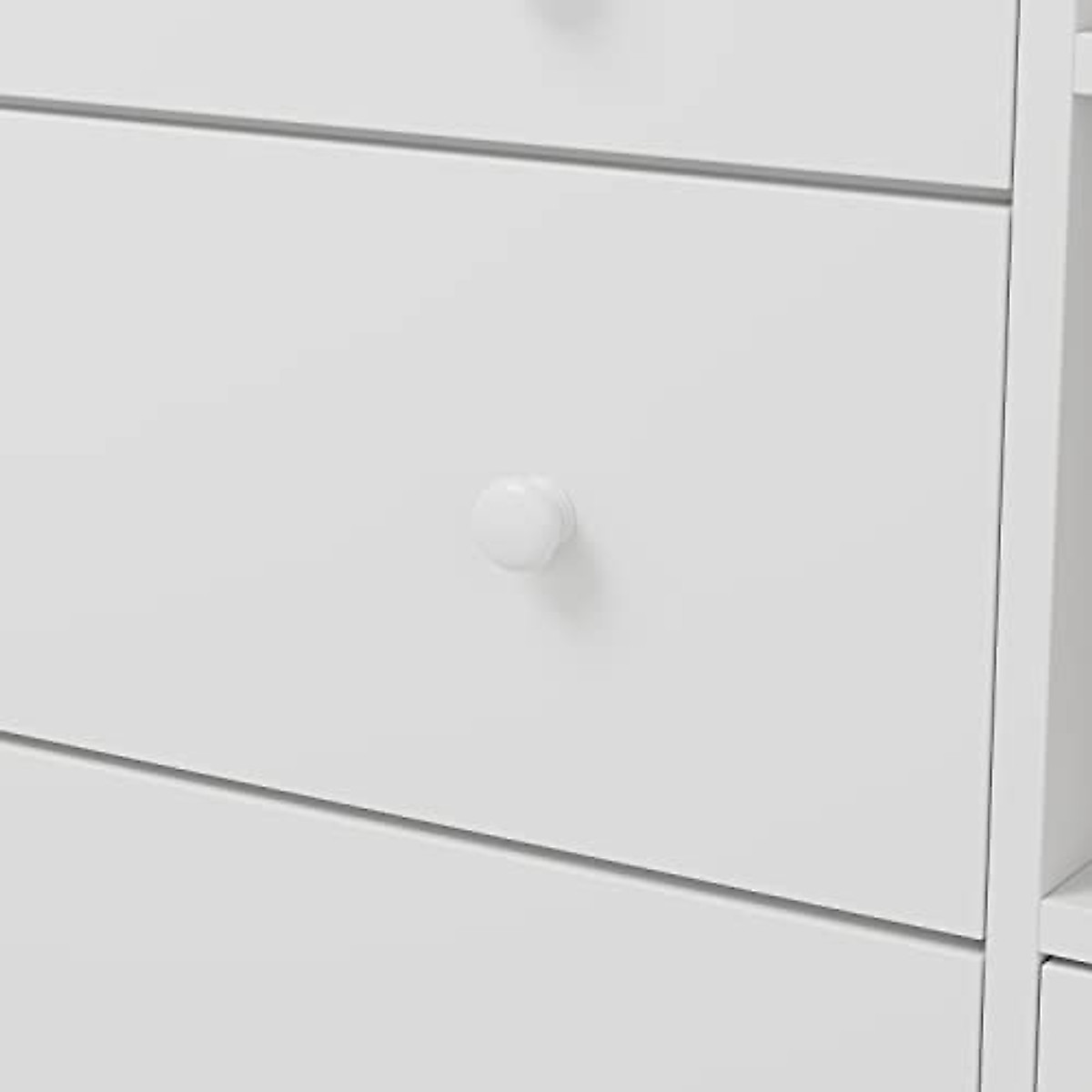 Hitow Nursery Dresser Baby Dresser with 5 Drawers & Open Shelf, White Baby Room Bedroom Dresser with Removable Top, Nursery Dresser Storage Organizer for Infant (47.2" W x 19.5" D x 36.1" H)