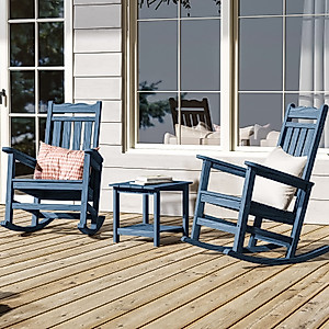 Stoog All-Weather Outdoor Rocking Chair, Porch Rocker with 400 lbs Weight Capacity, for Backyard, Fire Pit, Lawn, Garden and Indoor, Blue