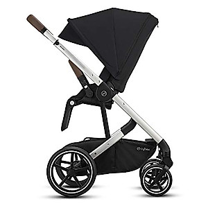 Cybex Balios S Lux Toddler and Baby Stroller with Reversible Seat, Unique One-Pull Harness, and Multiple Recline - Travel System Ready, with One Hand Fold, Deep Black