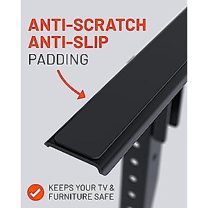 ECHOGEAR Replacement TV Stand for Screens Up to 65" - Foldable TV Bracket Includes Hardware, Anti-Slip & Anti-Scratch Pads - Easy 3-Step Install TV Feet w/Wide VESA Compatibility