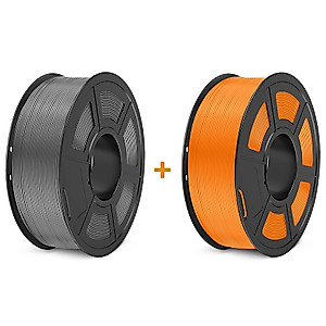 PLA+ 3D Printer Filament 1.75mm, SUNLU PLA Filament PRO, Dimensional Accuracy +/- 0.02 mm, 1 kg Spool, 1.75 PLA Plus, Grey+Orange