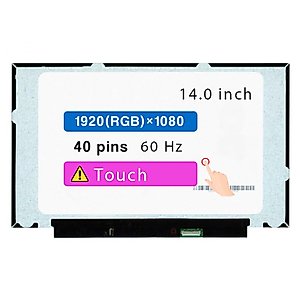 14.0" Screen Replacement for Lenovo Thinkpad L14 (1ST GEN) Model 20U6 LCD Display Panel 40 pins 60 Hz (FHD 1920 * 1080 Touch)