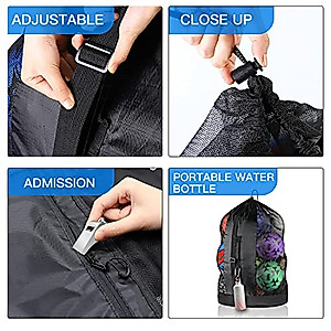 Extra Large Ball Bag, Mesh Soccer Ball Bag, Adjustable Shoulder and Portable Strap Design fit Coach,Adults and Kids, Best for Soccer Ball, Basketball, Volleyball, Baseball, Water Sports, Beach Cloth