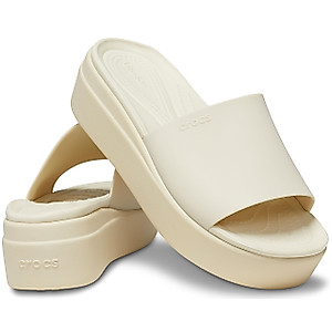 Crocs Women's Brooklyn Platform Slides Sandal, Bone, Numeric_10