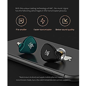 TWS True Wireless Bluetooth 5.0 Earbuds with Microphone,KZ S1D Dynamic Hybrid Dual Driver in Ear Earphones, 3D Stereo Sound Headsets Sports Running Headphones for Cell Phone (White)