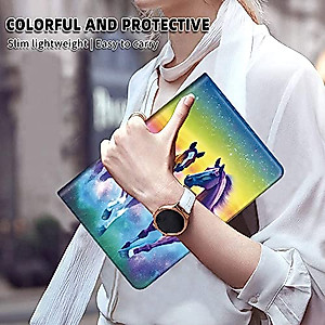 RYUITHDJP Tablet Case 7 Inch for Kindle Fire 7 2022/2023 12th Gen 360 Degree Rotating Swivel Stand, RYUITHDJP for Amazon Kindle Fire 7 Tablet Case Multi Angle Stand Cover-Horse