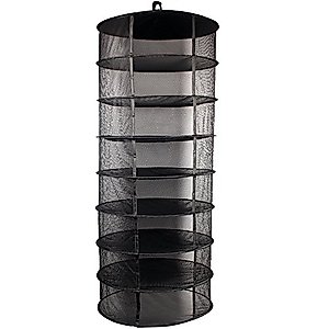 Growsun Herb Drying Rack, Hanging Mesh Drying Rack, 8 Tiers 24 inch Diameter, Large Plants Dry Rack