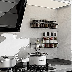 BOROY Shower Caddy Shelf Organizer Rack(2Pack), No Drilling, Self Adhesive Black Bathroom Shelves Basket for Home Wall Shower Inside Organization and Storage