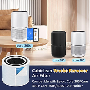 Core 300 Replacement Fi-lter Compatible with LEVOIT Core 300/300S, H13 Ture HEPA Fil-ter, Compare to Part No. Core 300-RF, 2 Pack,White