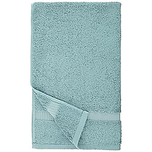 Amazon Brand – Pinzon Organic Cotton Hand Towels, Set of 6, Spa Blue, 30"L x 18"W