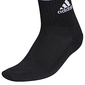 adidas Kids-Boy's/Girl's Mixed Graphic Athletic Cushioned Crew Socks (6-Pair), White/Onix Grey/Black, Large