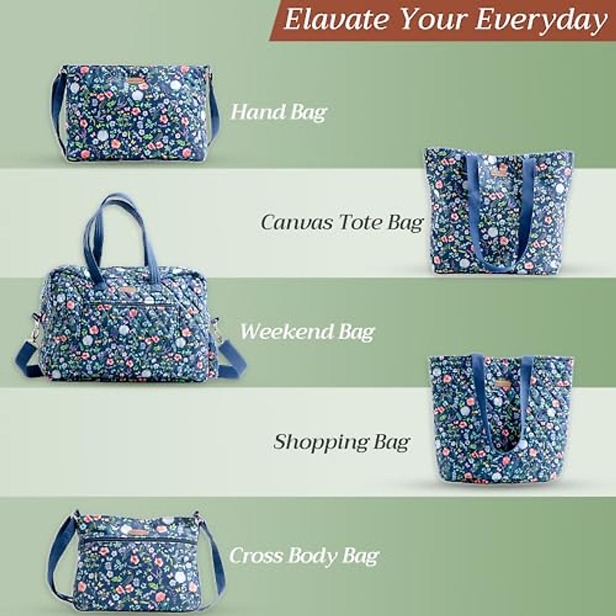 Maison d' Hermine Backpack Cotton Shoulder Backpack with Small Pouch Lightweight Bag for Travel Work Beach Perfect for Women & Men (Just Floral)