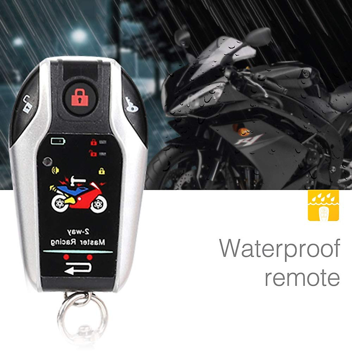 Two Way Motorcycle Alarm Device Anti-theft Security System Remote Engine Automatically Lock/Unlock for Scooter Motorbike Universal