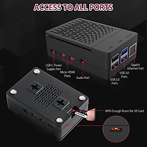 GeeekPi Starter Kit for Raspberry Pi 4 4GB, with Raspberry Pi 4, Case, 64GB Card, Card Reader, HDMI Cables and 18W USB C Power Supply