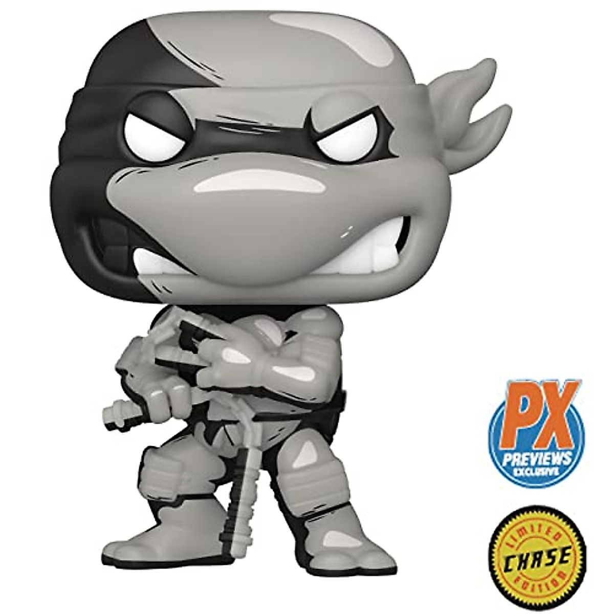 POP Teenage Mutant Ninja Turtles - Michelangelo (PX Previews Exclusive) Black & White Chase Funko Vinyl Figure (Bundled with Compatible Box Protector Case)