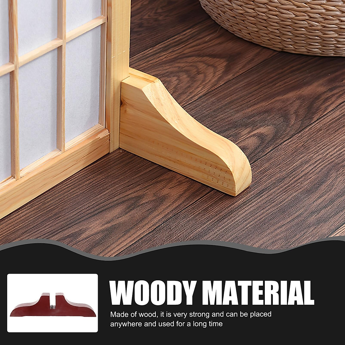 Wooden Screen Base Household Divider Bracket Wear-Resistant Screen Feet Wooden Divider Stand Wear-Resistant Divider Bracket Divider Supply Household Screen Feet