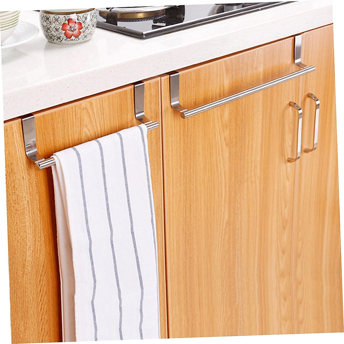 BUGUUYO 2pcs Towel Holder Towel Rack for Kitchen Hand Towel Stand Towel Rack for Bedroom Towel Rack for Closet Bath Towel Rod Kitchen Towel Hanger Stainless Steel Rack Bathroom Accessories