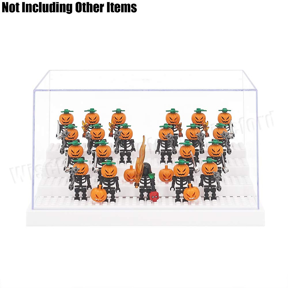 Tingacraft Acrylic Display Case (9.5 x 6.1 x 5.1 inch) Clear Box for Minifigures, White