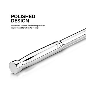 Neiko 00339A 3/8-Inch-Drive Premium Breaker Bar, 12 Inches Long, Nut Breaker Bar, 180-Degree Flex Cr-Mo Head with Cr-V Steel Construction