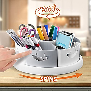 MeCids Art Supply Storage and Organizer - 360° Spinning Pen Holder and Pencil/Marker Organizer Caddy for Desk for Office, Classroom - Kids Craft Supplies Organization and Storage - Birthday Gifts