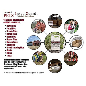 $averPak InsectGuard Permethrin Mosquitoes, Ticks and Flies Repellent & Insecticide Spray for Pet Dog Horse Blanket Bed Kennal Stabels & More - Gallon (128oz)