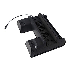 Deco Gear Vertical Dual Controller Charging Dock for PS4/ PS4 Slim/ PS4 Pro with 2 High Speed Cooling Fans and Slot for 12 Games