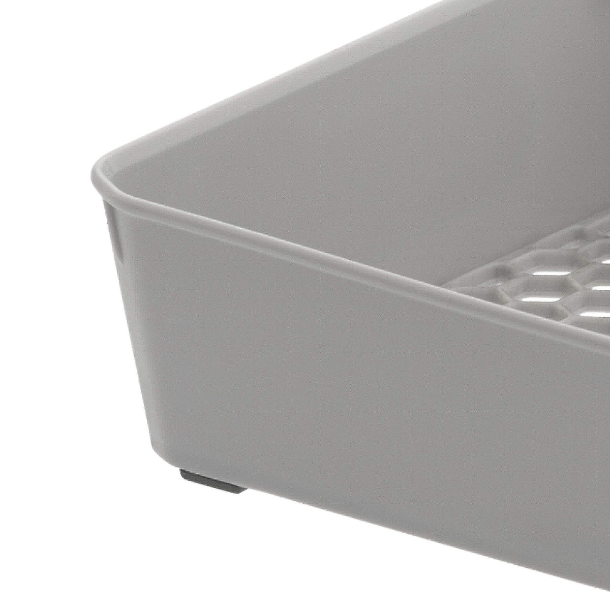 Spectrum Diversified Hexa Drawer Organizer Tray Modern Kitchen Cutlery, Utensil, Silverware Holder Caddy, 5 Dividers Cabinet Storage, 10 x 13, Stone Gray