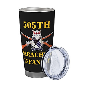 Biaomn 505th Parachute Infantry Regiment Stainless Steel Tumbler Vacuum Insulated Travel Tumbler With Lid Coffee Mug Car Cup For Home Office Outdoor 20oz