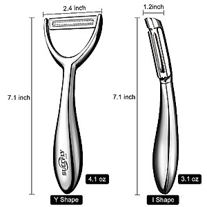 SUCCFLY Vegetable Peeler Stainless Steel, Premium Potato Peelers for Kitchen, Veggie Fruit Peeler, Apple Carrot Cucumber Peeler，Ultra Sharp Rotary Blade, Heavy Duty Ergonomic Handle (5-year warranty）